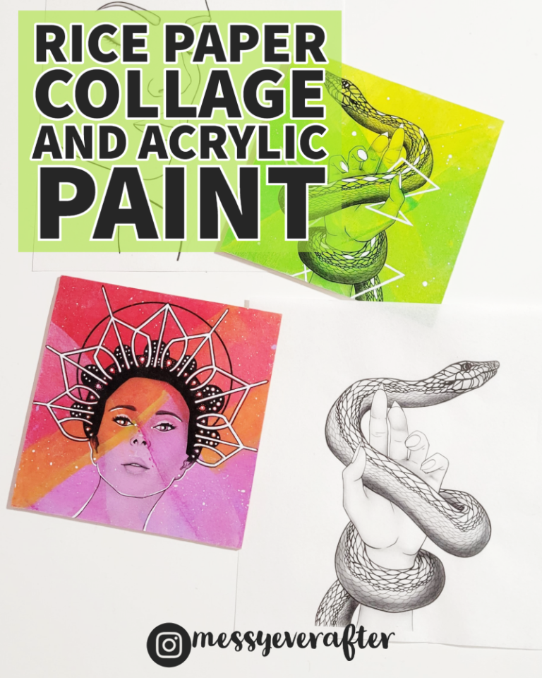 Rice Paper Collage and Acrylic Paint Art Technique — Messy Ever After